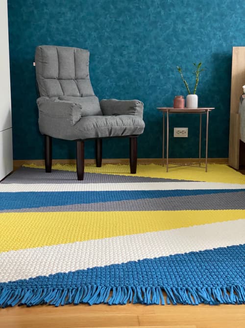 Color block rectangular rug | custom colors and design by Anzy Home ...