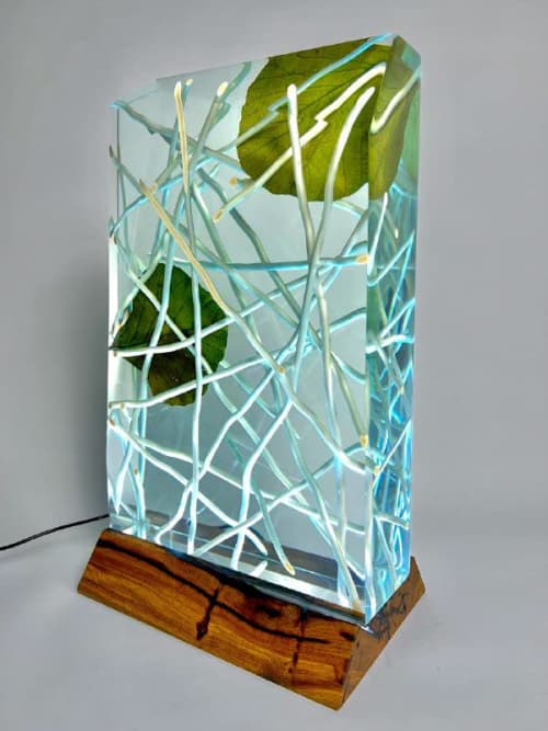 Epoxy Lamp with Natural Wood Sticks | TigerWoods Atelier by ...