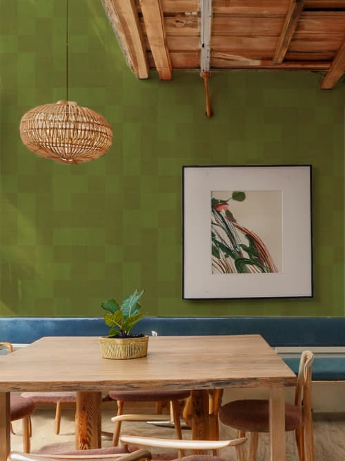 Zellige Wallpaper, olive green by Samantha Santana Wallpaper & Creative ...