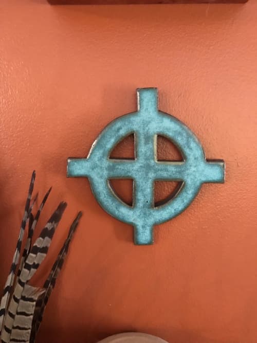 Ailm Celtic Knot Pottery Wall Hanging Textured Turquoise by Studio ...