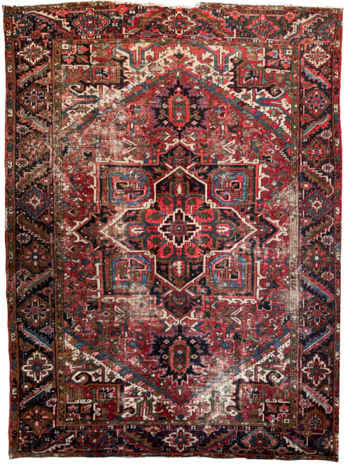 GORGEOUS & MOODY | Worn Vintage Rug w/ Army, Olive, & Sage by The Loom ...