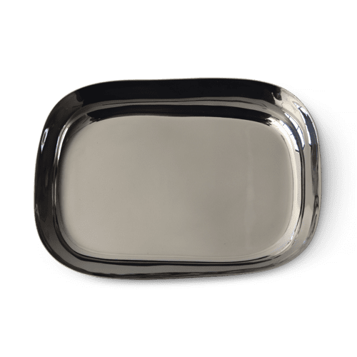 Sculpt Medium Platter In Stainless Steel by Tina Frey | Wescover Serveware