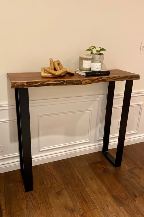 Live Edge Black Walnut Sofa Console Bar Table by Good Wood Brothers ...