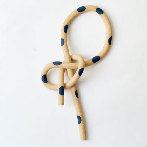 Clay Object 44- Black Polka Dots Long Side Bow by OBJECT-MATTER / O-M ...