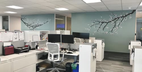 Cherry Blossom Murals by Murals By Marg at Takeda Canada Inc., Toronto ...