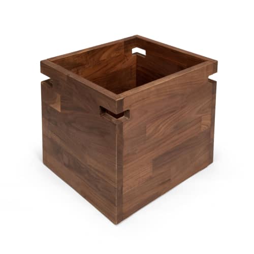 Zuma solid walnut open storage box by Modwerks Furniture Design LLC ...