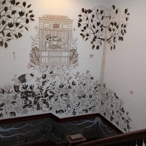 Owl, Trees and Fox Mural by Evan B. Harris at Ace Hotel Portland ...
