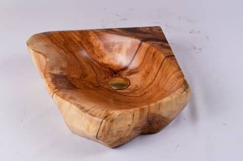 Wood Log Carved Sink by Logniture | Wescover Water Fixtures
