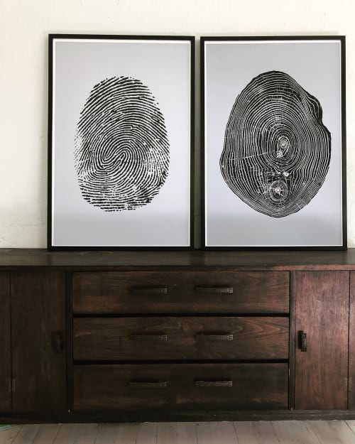 Fingerprint and Tree Rings Print by Erik Linton | Wescover Prints