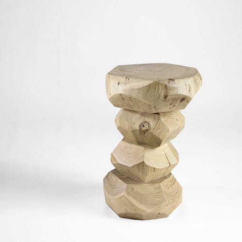 Piedra Bleached Wood Side Table by Pfeifer Studio | Wescover Tables
