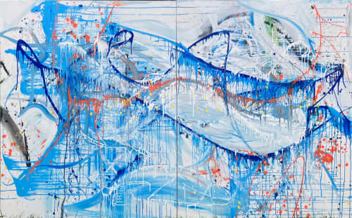 The Waterfront 1 and 2 (Diptych) by Edward Wilcox | Wescover Paintings