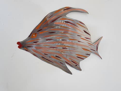 "Ruby" Swimming fish. Sheet metal and acrylic paint. by Don Kenworthy ...