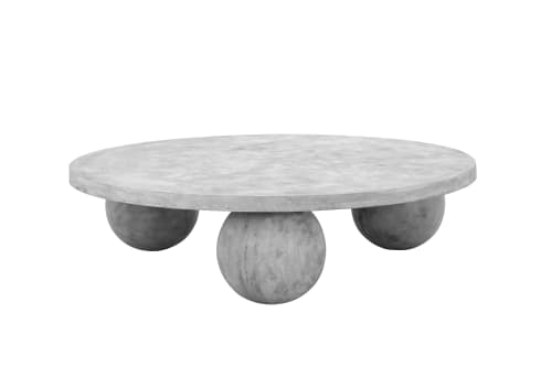 60" Dani Round Coffee Table by Tessitura Concrete | Wescover Tables