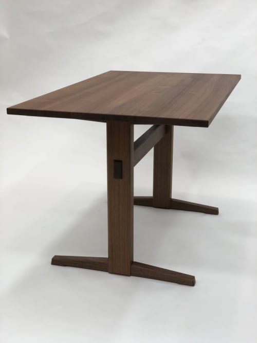 Trestle Table with Center Uprights in Walnut by Brian Holcombe ...