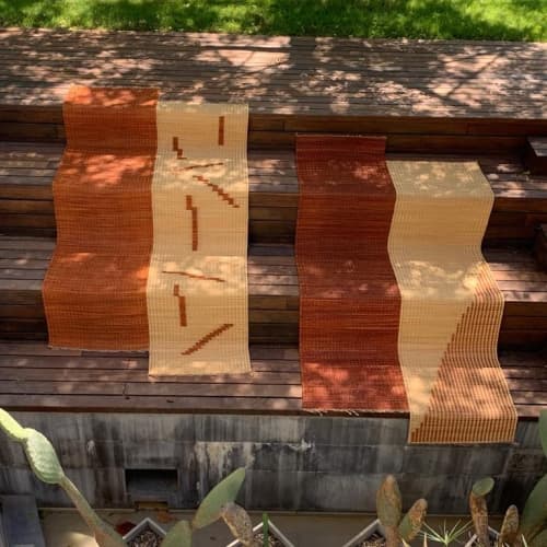 Contemporary handcrafted graphic Runner Rug in natural fiber by LA ...