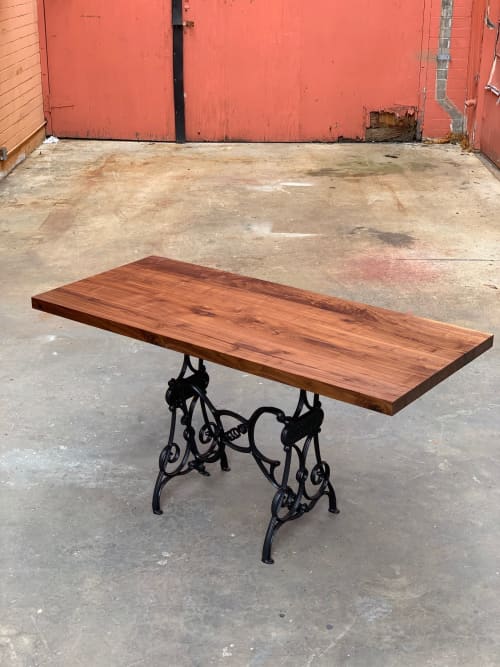 Desk with Singer Bases by Old Fashioned Lumber | Wescover Tables