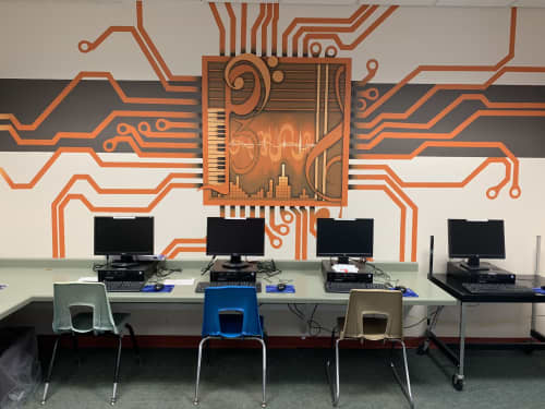 School technology mural by Rogers Create at Richland Center High School ...