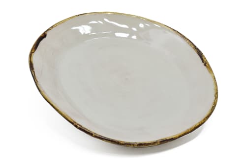 Ceramic Flat Plate by Living Sustainable Finds | Wescover Dinnerware