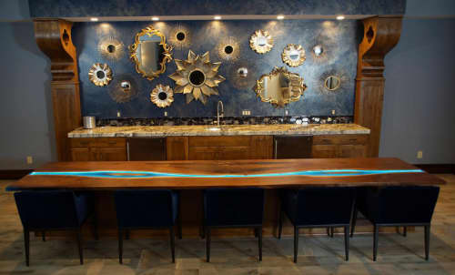 LED Lit Resin Walnut Bar Top by Chagrin Valley Custom Furniture ...