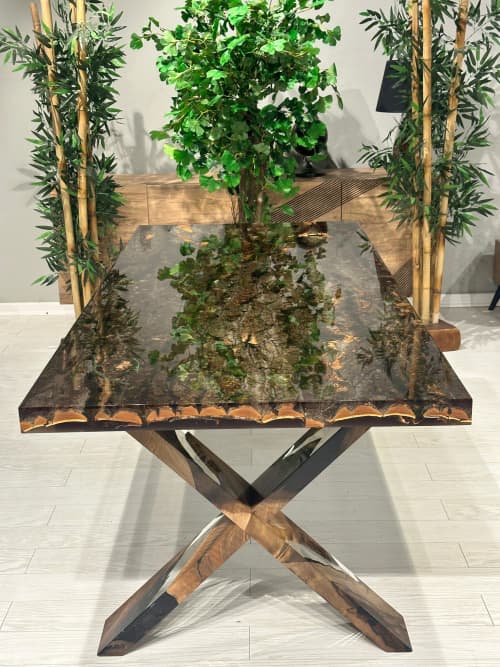 Tree & Bark Ultra Clear Epoxy Resin Dining Table by Tinella Wood ...