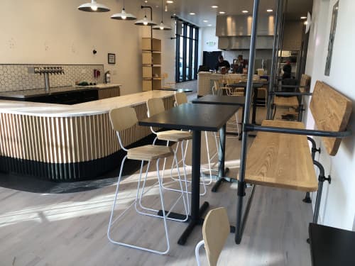 Bespoke Chook chairs, Perch benches, Fluted bar facing, Menu boards by ...