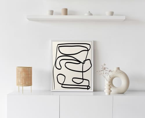 Minimal Abstract line Drawing No. 3 by Capricorn Press | Wescover Drawings