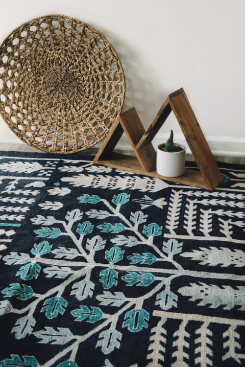 Origins in Indigo Afghan Persian Rug by Qadimi | Wescover Rugs