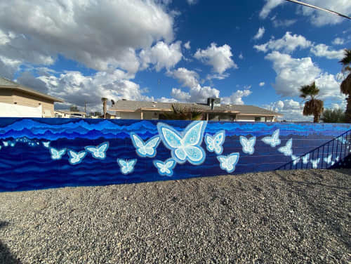 A soothing backyard mural that is 35 feet long. by Rachel Kaiser Art ...