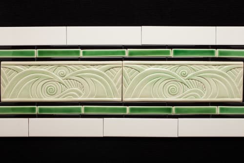 Wave Tile Shower Border by Lynne Meade | Wescover Tiles