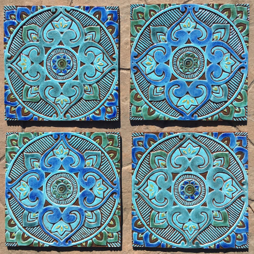 Kitchen Backsplash with Handmade Spanish Turquoise Tile - 1 by GVEGA ...