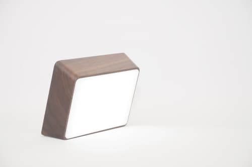 Brick Lamp - Wood - Walnut by Hyfen by HCWD Studio | Wescover Lamps