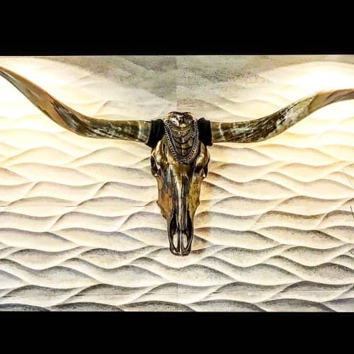 Longhorn Skull with Chain by Gypsy Mountain Skulls | Wescover ...