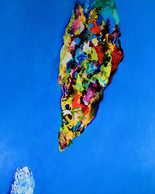 Vertical Blue 2 Abstract Painting by Elyse Martin Large Abstract ...