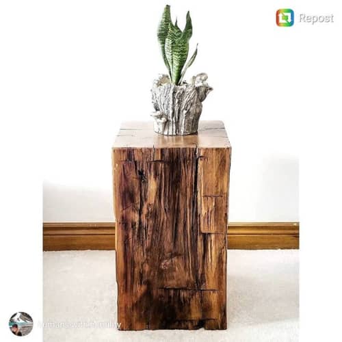 Reclaimed Barn Beam Cube by Barnboardstore | Wescover Benches & Ottomans