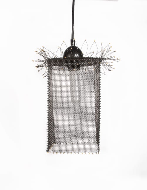 "Fringe I" - Steel Wire Mesh Art Pendant Light - Medium by Anne Lindsay ...