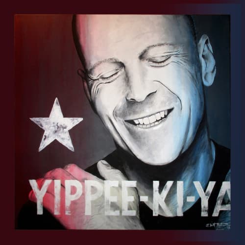 "Yippee-Ki-Yay" Bruce Willis pop art portrait print on canvas. by Elliott Mattice Art & Design ...