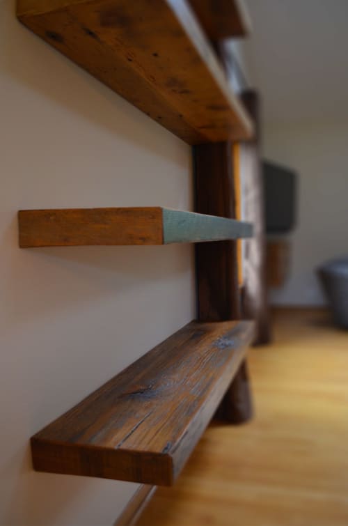 Rustic wood floating shelves by Abodeacious | Wescover Storage