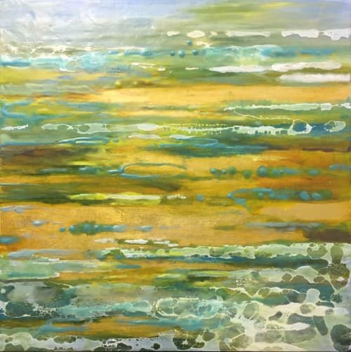 Gold Reflection, encaustic painting by Tania Dibbs | Wescover Paintings