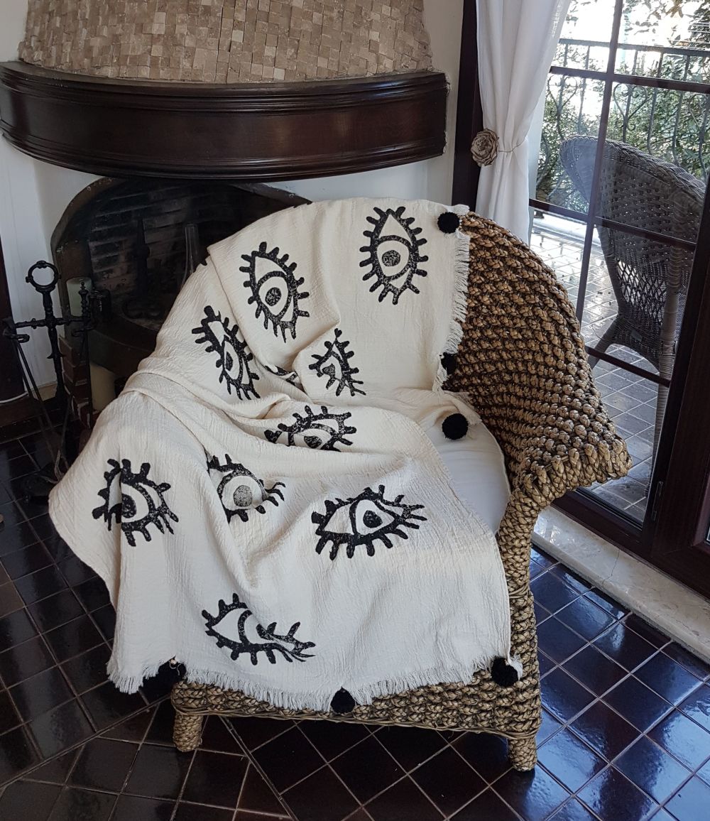 Evil Eye Throw Blanket by Lumina Design | Wescover Linens & Bedding