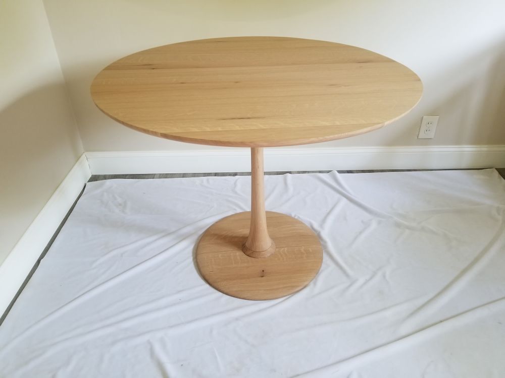 White Oak Pedestal Dining Table by Alex Buehler | Wescover Tables