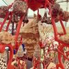 Red Coral and Shell Chandelier with. Brass Bells by Christa Wilm ...