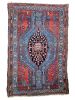 Electrifying Blue & Lovely Strawberry Antique Rug | 4.2 x 6. by The ...