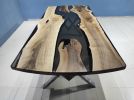 Custom Order Smoke Epoxy Dining Table, Walnut Resin Table by ...