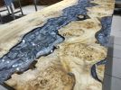 Living Edge River Resin Dining Table, Swamp Oak Metallic by ...