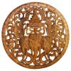 Haussmann® Teak Lotus Panel 3 Elephant Round 60 cm by Haussmann ...