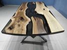 Custom Order Smoke Epoxy Dining Table, Walnut Resin Table by ...