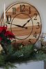Solid Hickory Wood Wall Clock with Numbers and Lines by Hazel Oak Farms ...