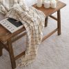 Cream Plaid Throw Blanket & Bed Spread by Lumina Design | Wescover ...