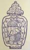 Large violet jar with traditional Japanese patterns by Hikaru O ...