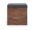 Zuma solid walnut storage stool by Modwerks Furniture Design LLC ...